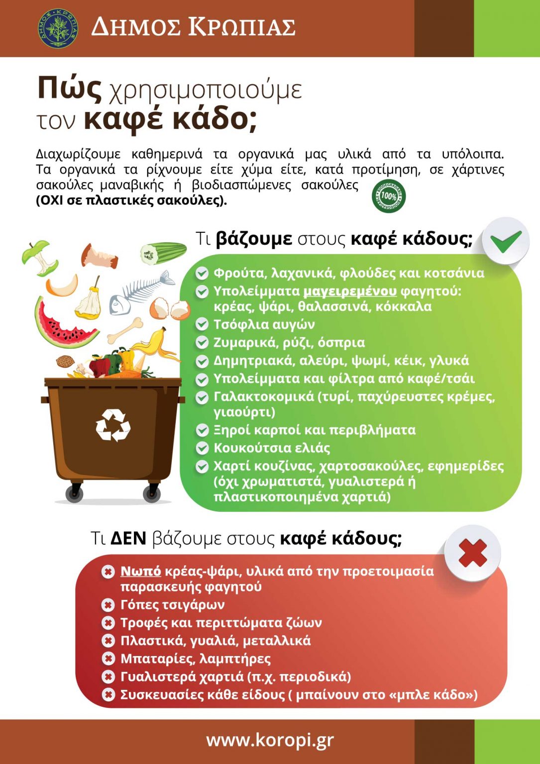 Το νέο σύστημα συλλογής οργανικών αποβλήτων («ΚΑΦΕ ΚΑΔΟΣ») στο Δήμο ...